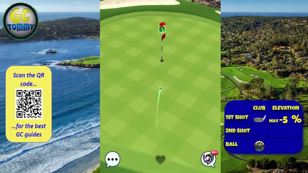 Master, Hole 7 - Par 3 - PEBBLE BEACH 18-hole cup, *Golf Clash Guide*